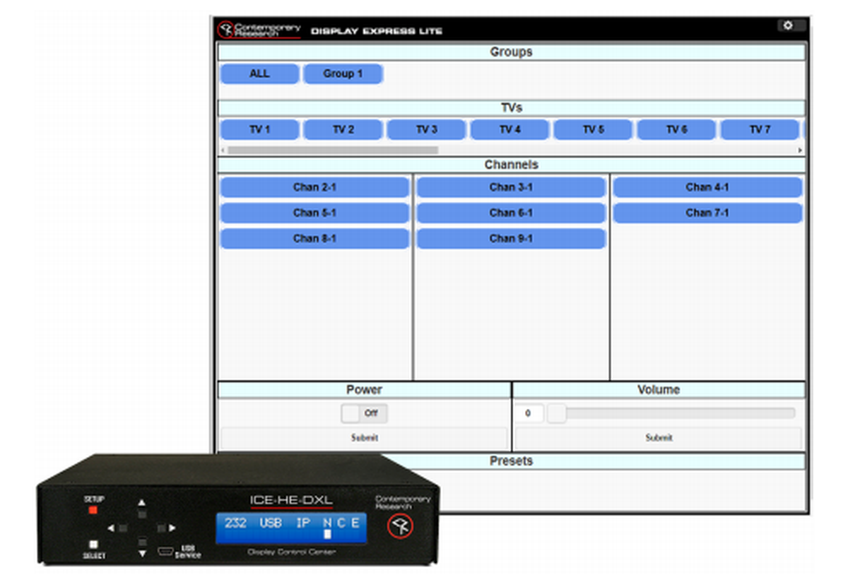 Contemporary Research ICE-HE-DXL RF over Coax Display Control Center ...
